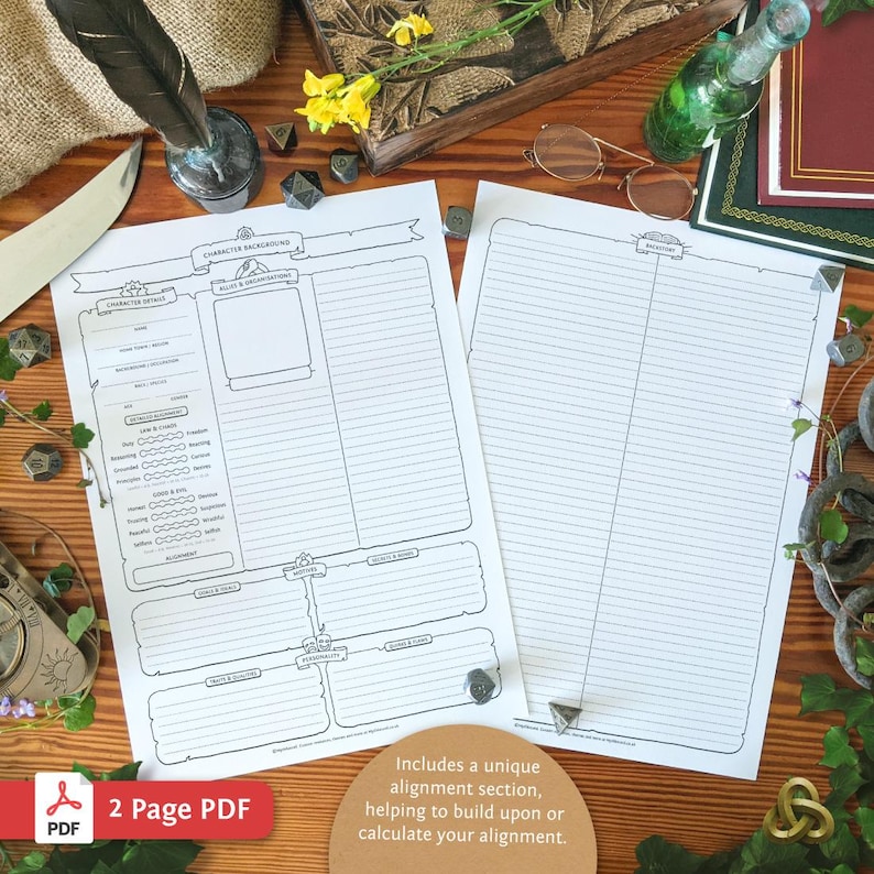 Dnd 5e Character Background: A4 Character Sheet PDF Compatible With ...