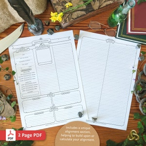 Dnd 5e Character Background: A4 Character Sheet PDF Compatible With ...
