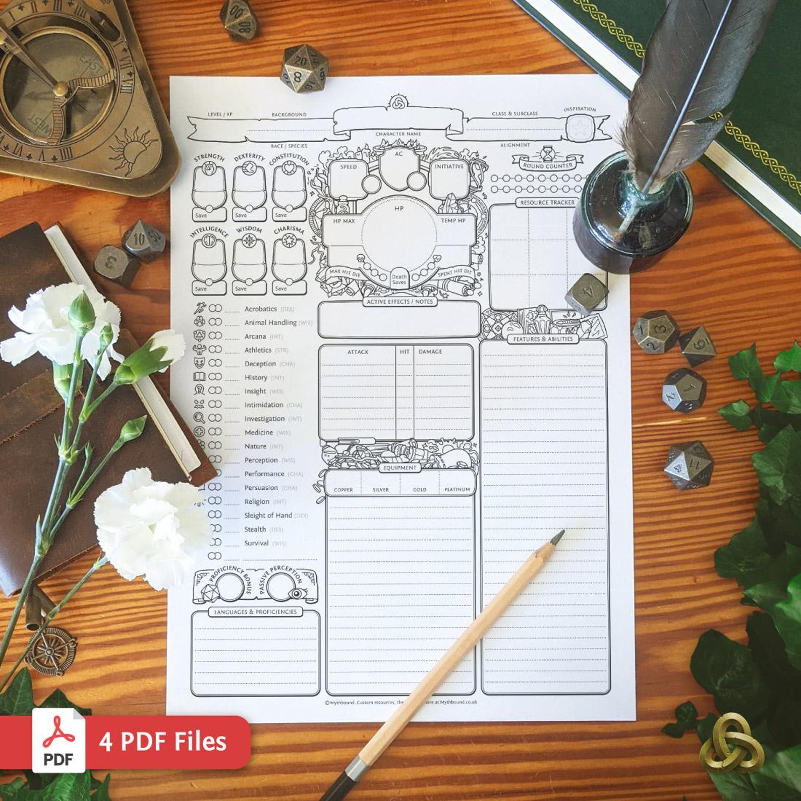 Dnd 5e Character Sheet: Arcane Secrets PDF Compatible With Fifth ...