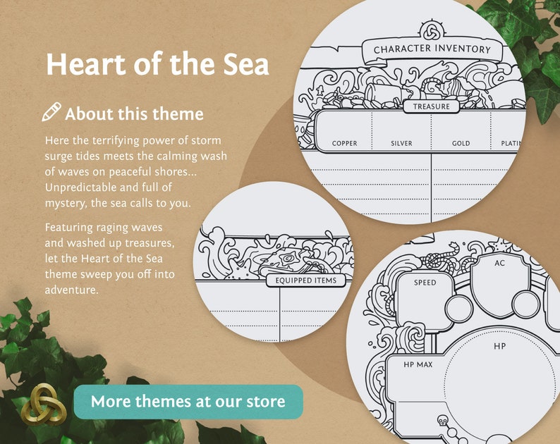 Dnd 5e Campaign Diary: Heart of the Sea Character Journal PDF - Etsy Canada