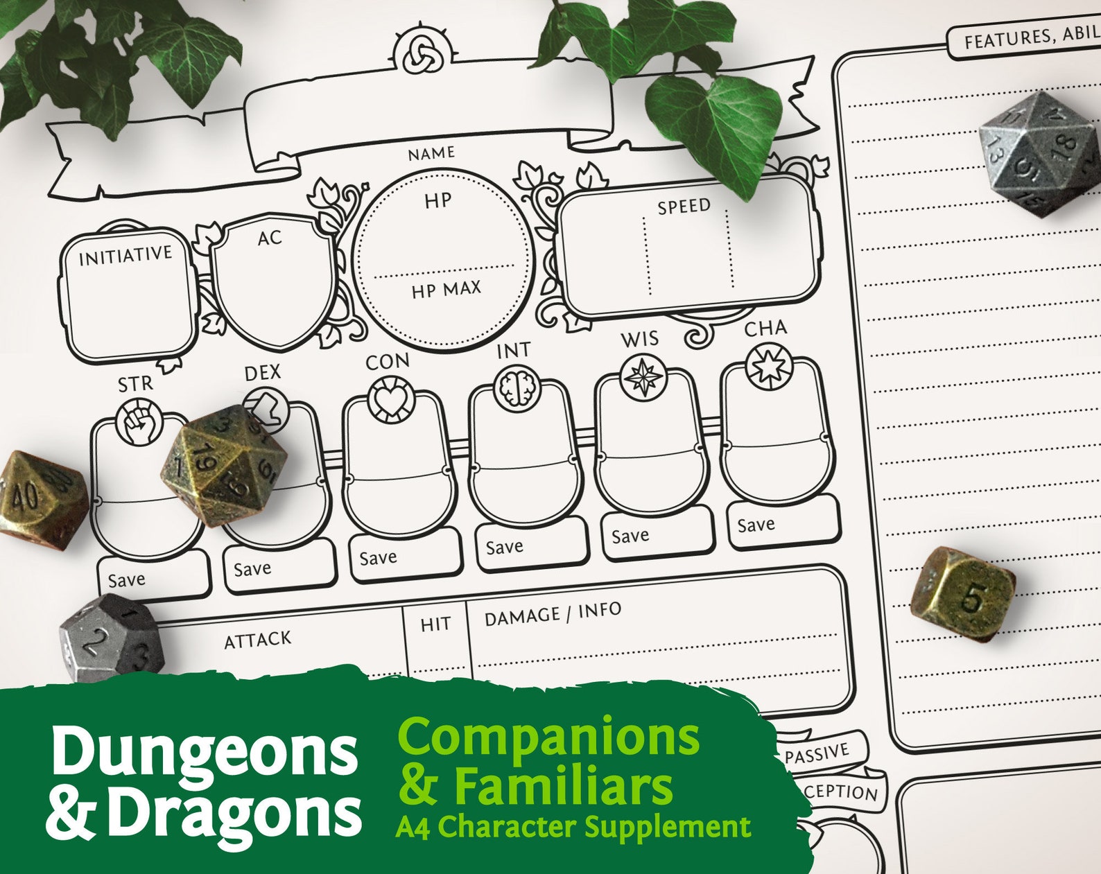 Dnd 5e Companions & Familiars: Character Sheet PDF for - Etsy