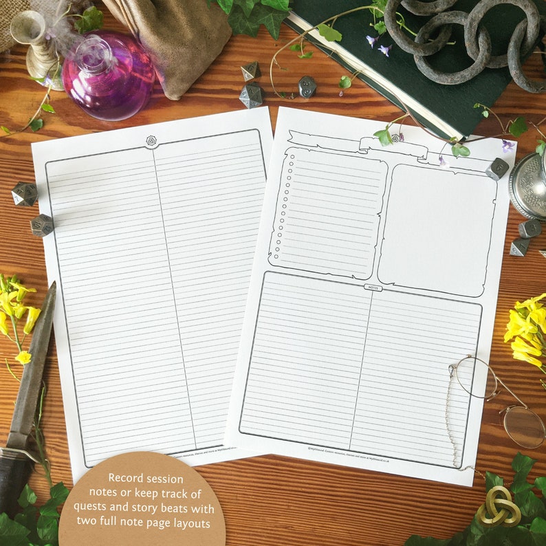 Dnd A4 Note Pages: Character Sheet PDF for Dungeons and - Etsy Canada