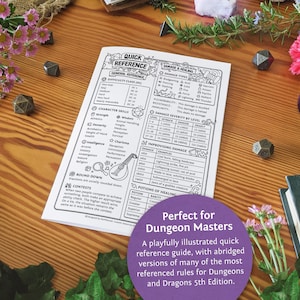 Dnd 5e Dm's Cheat Sheet : DM Quick Reference Guide PDF Compatible With ...