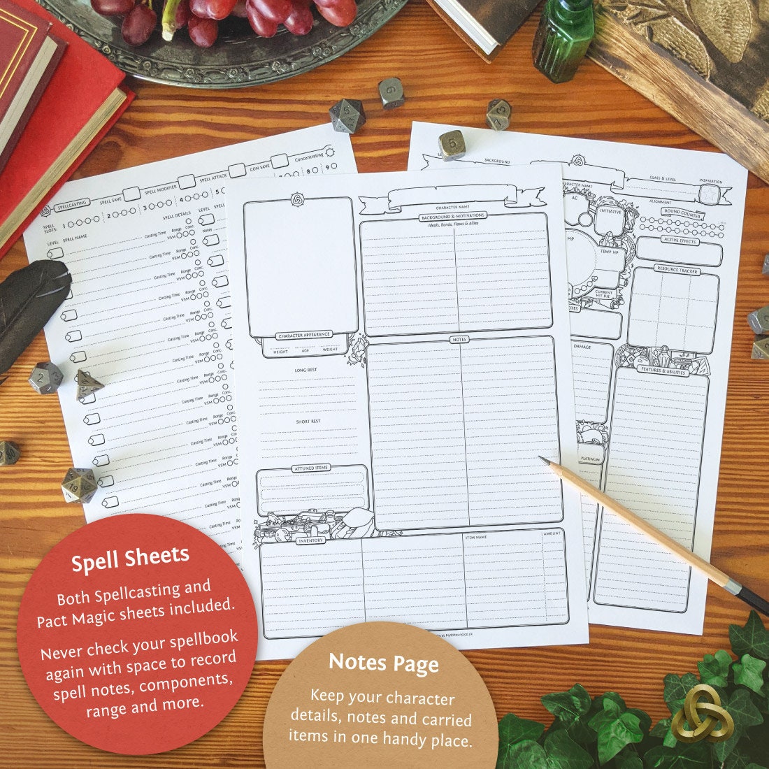 Dnd 5e Character Sheet: Arcane Secrets PDF for Dungeons and - Etsy