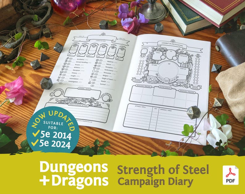 Dnd 5e Campaign Diary: Strength of Steel Character Journal PDF ...