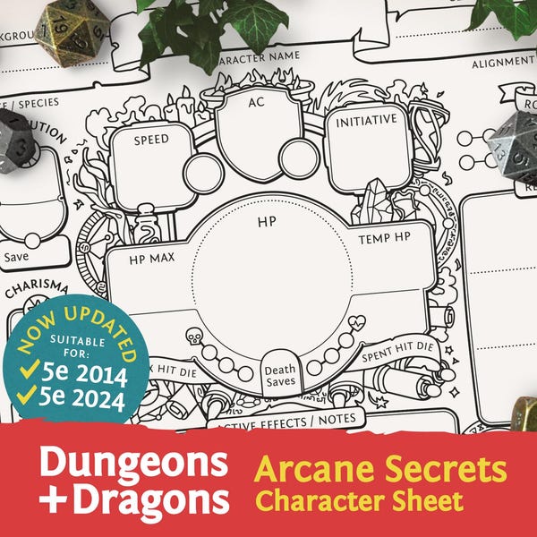 Scheda dnd 5e editabile - Etsy Italia