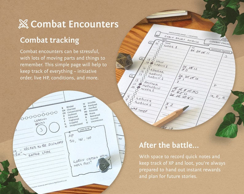 Dnd 5e DM Combat Encounters: Initiative Tracker Party and Creature ...