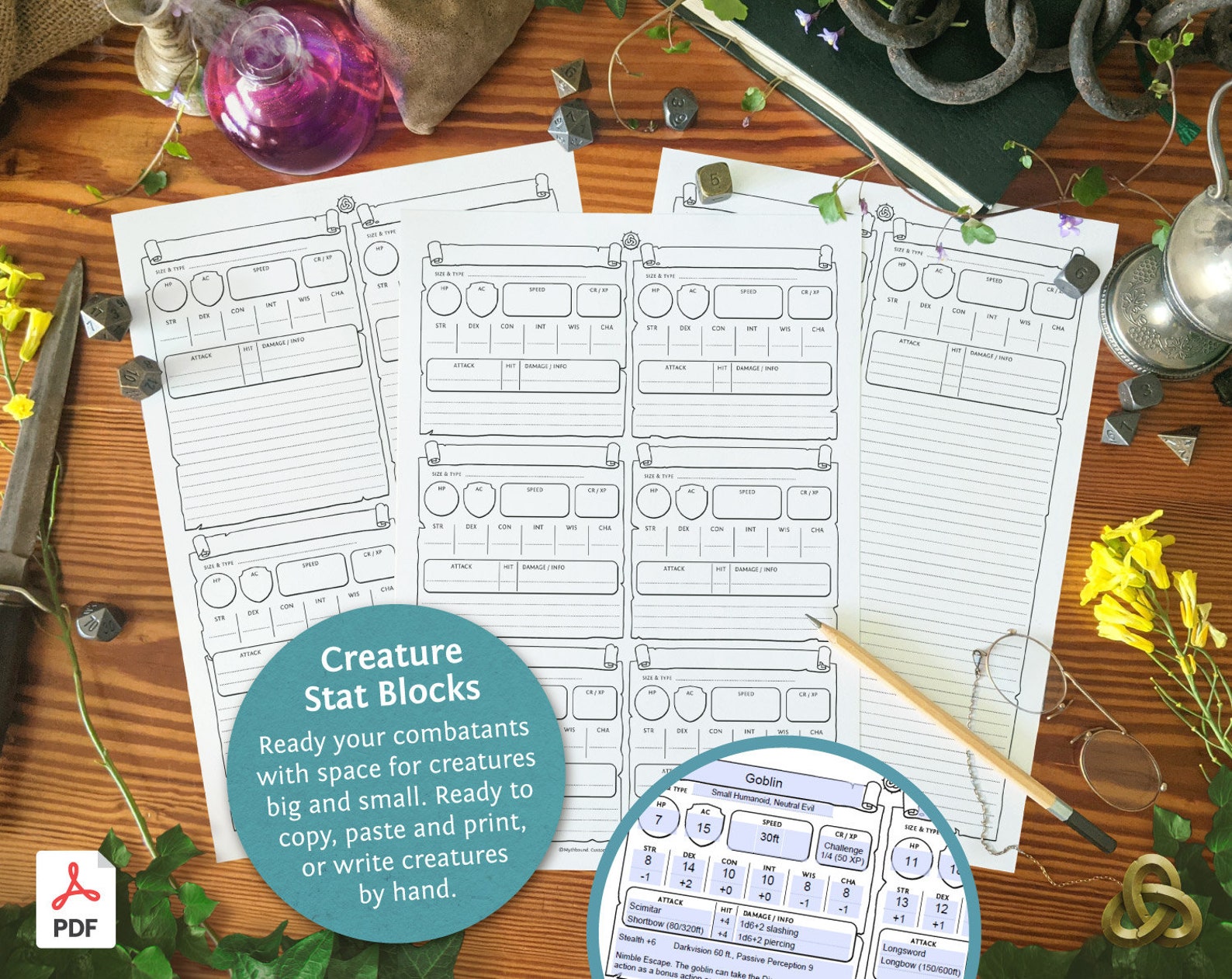 Dnd 5e DM Combat Encounters: Initiative Tracker Party and Creature ...