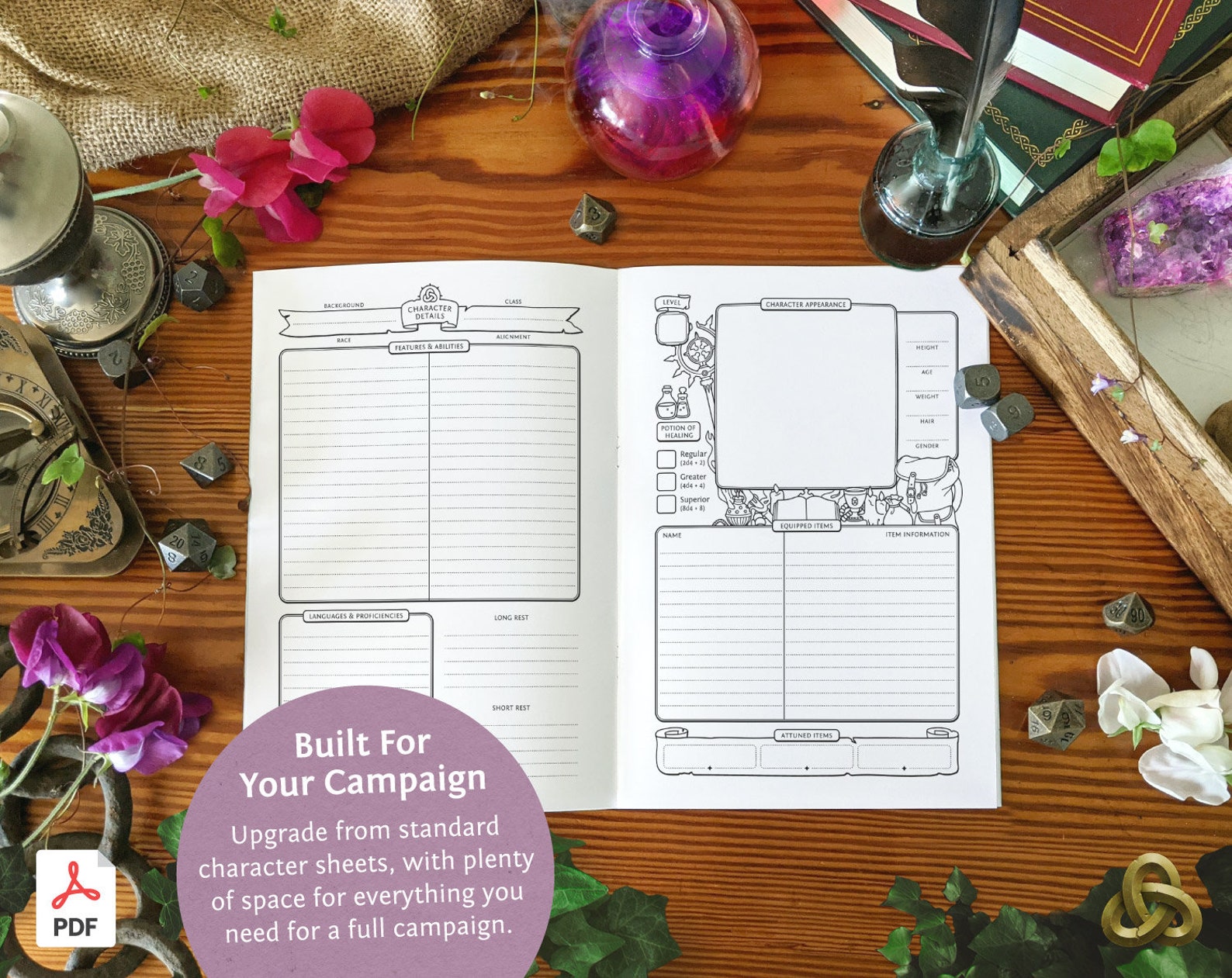 Dnd 5e Campaign Diary: Hallowed Halls Character Journal PDF - Etsy