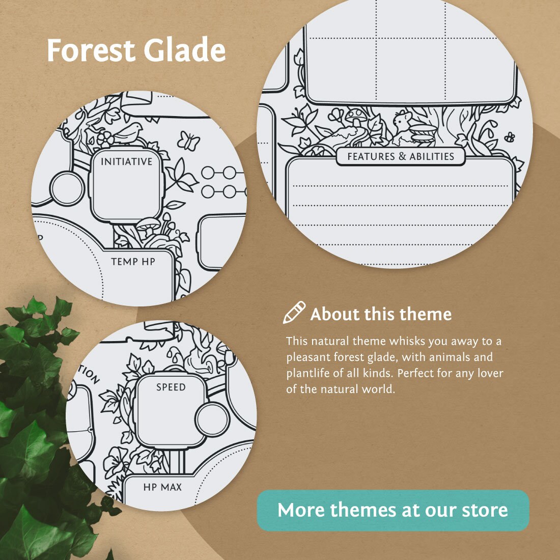 DnD 5e Character Sheet: Forest Glade PDF for Dungeons and | Etsy