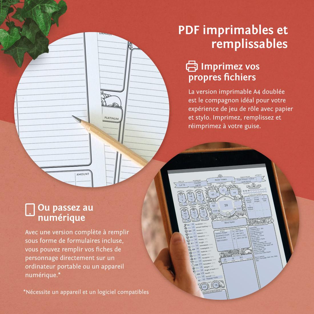 D&D 5e French Character Sheet : Feuille de personnage PDF pour Donjons ...