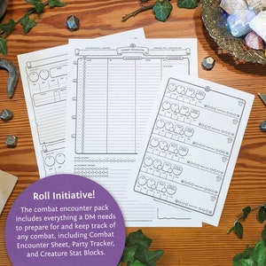 Dnd 5e DM Combat Encounters: Initiative Tracker Party and Creature Stats PDF Compatible With ...
