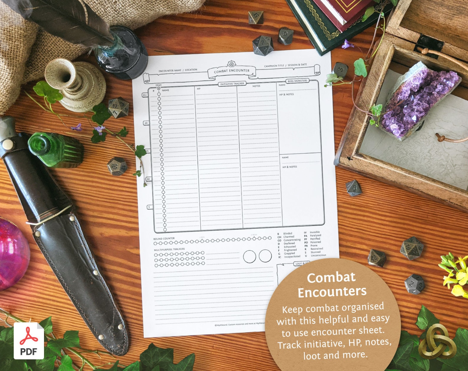 Dnd 5e DM Combat Encounters: Initiative Tracker Party and Creature ...