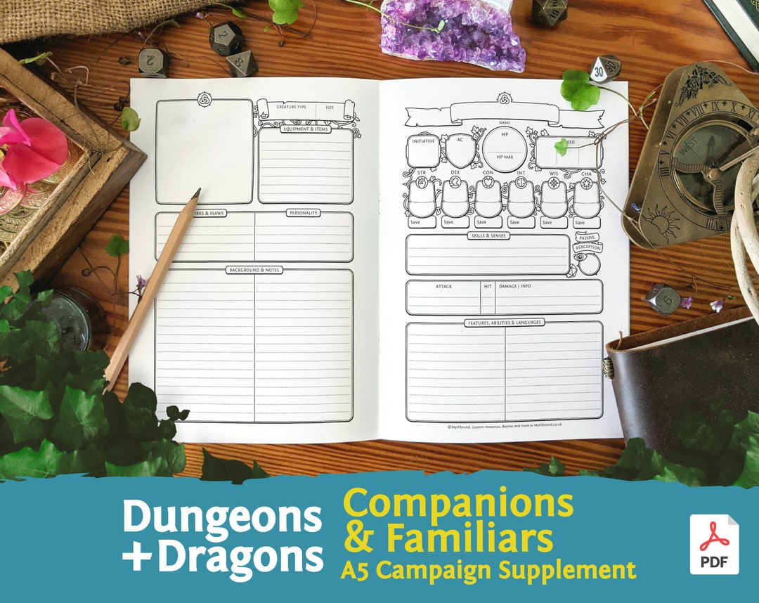 Dnd 5e Companions & Familiars: A5 Booklet PDF Compatible With Fifth ...