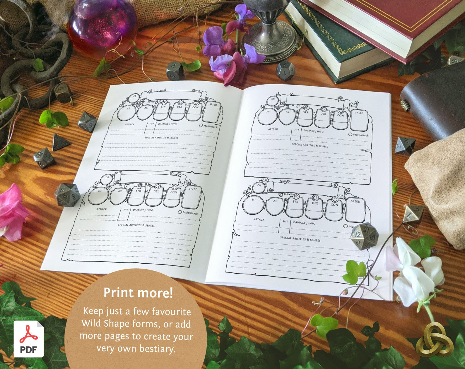 Dnd 5e Druid Wild Shapes: A5 Booklet PDF for Dungeons and - Etsy UK