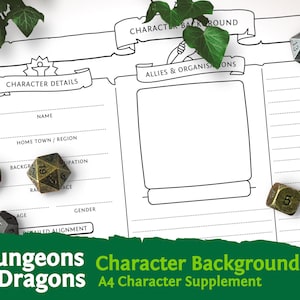 Dnd 5e Character Background: A4 Character Sheet PDF for - Etsy