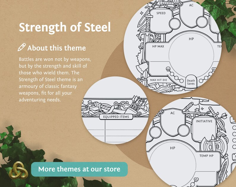 Dnd 5e Campaign Diary: Strength of Steel Character Journal PDF - Etsy