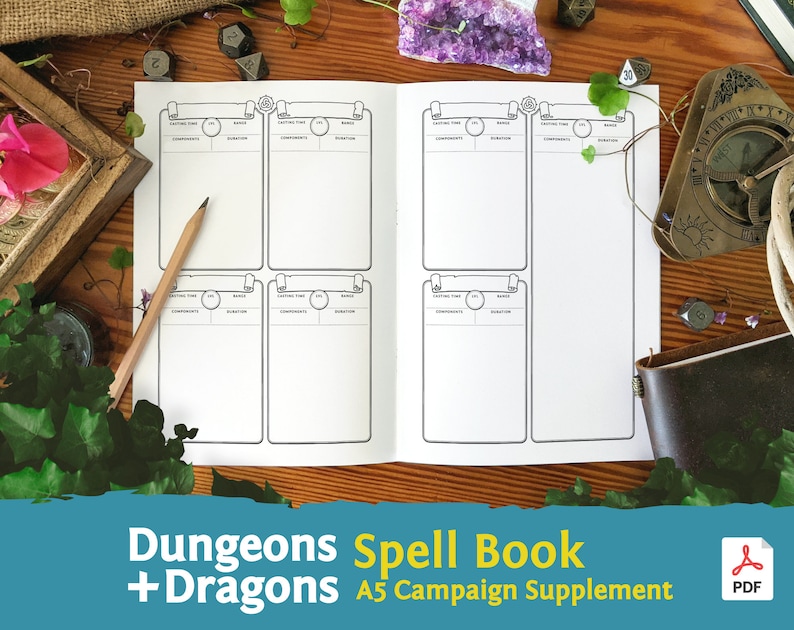 Dnd 5e Spell Book: A5 Booklet PDF Compatible With Fifth Edition ...
