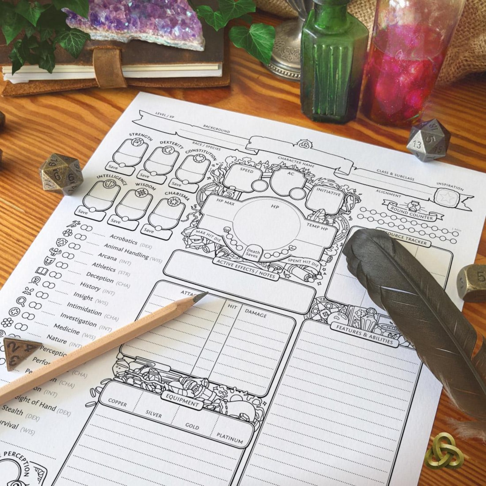 Dnd 5e Character Sheet: Arcane Secrets PDF Compatible With Fifth ...