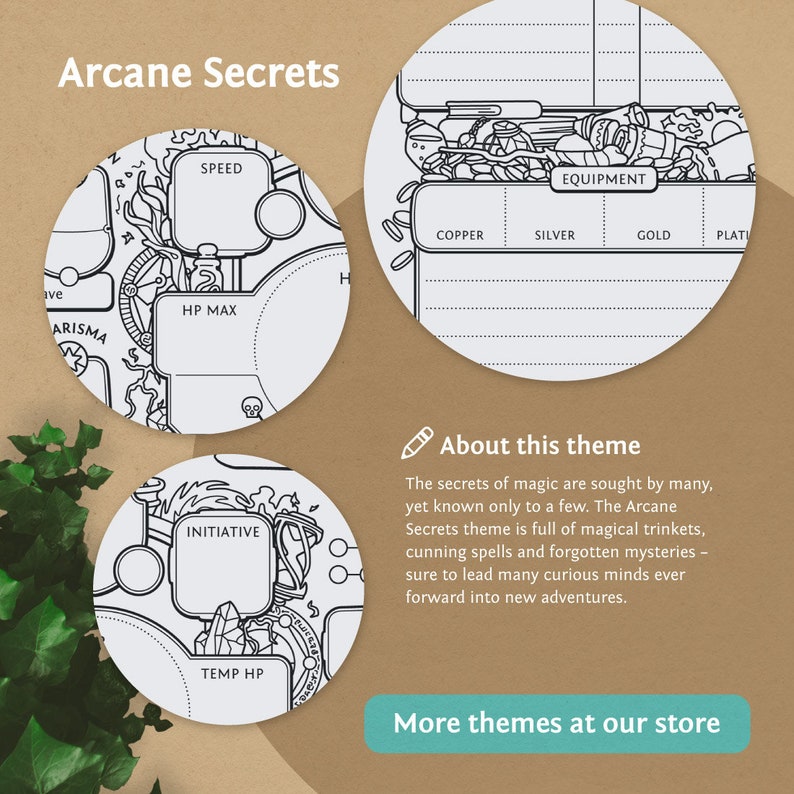 Dnd 5e Character Sheet: Arcane Secrets PDF for Dungeons and - Etsy UK