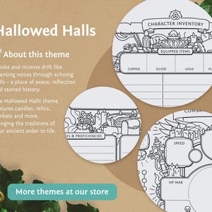 Dnd 5e Campaign Diary: Hallowed Halls Character Journal PDF Compatible ...