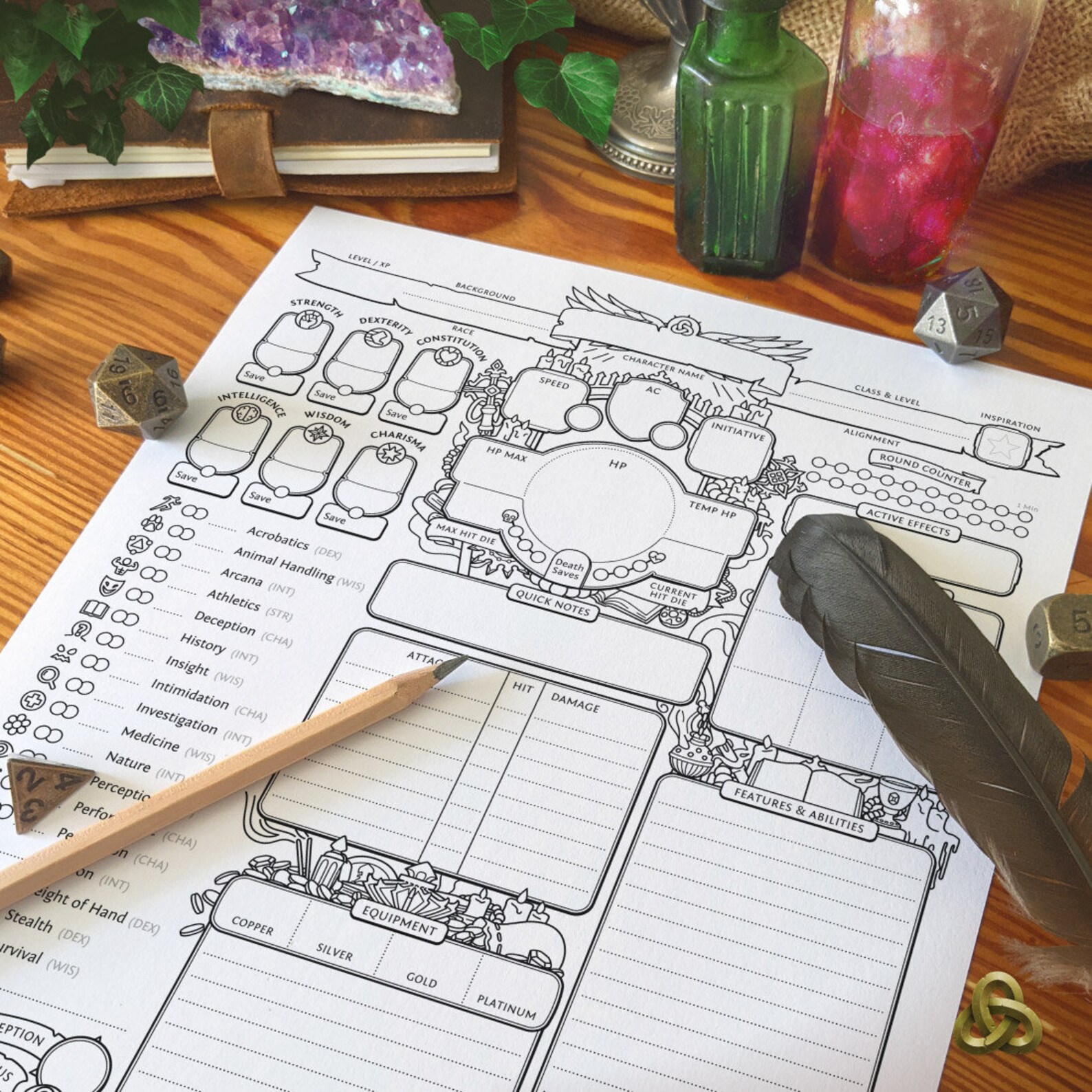Dnd 5e Character Sheet: Hallowed Halls PDF for Dungeons and - Etsy Canada