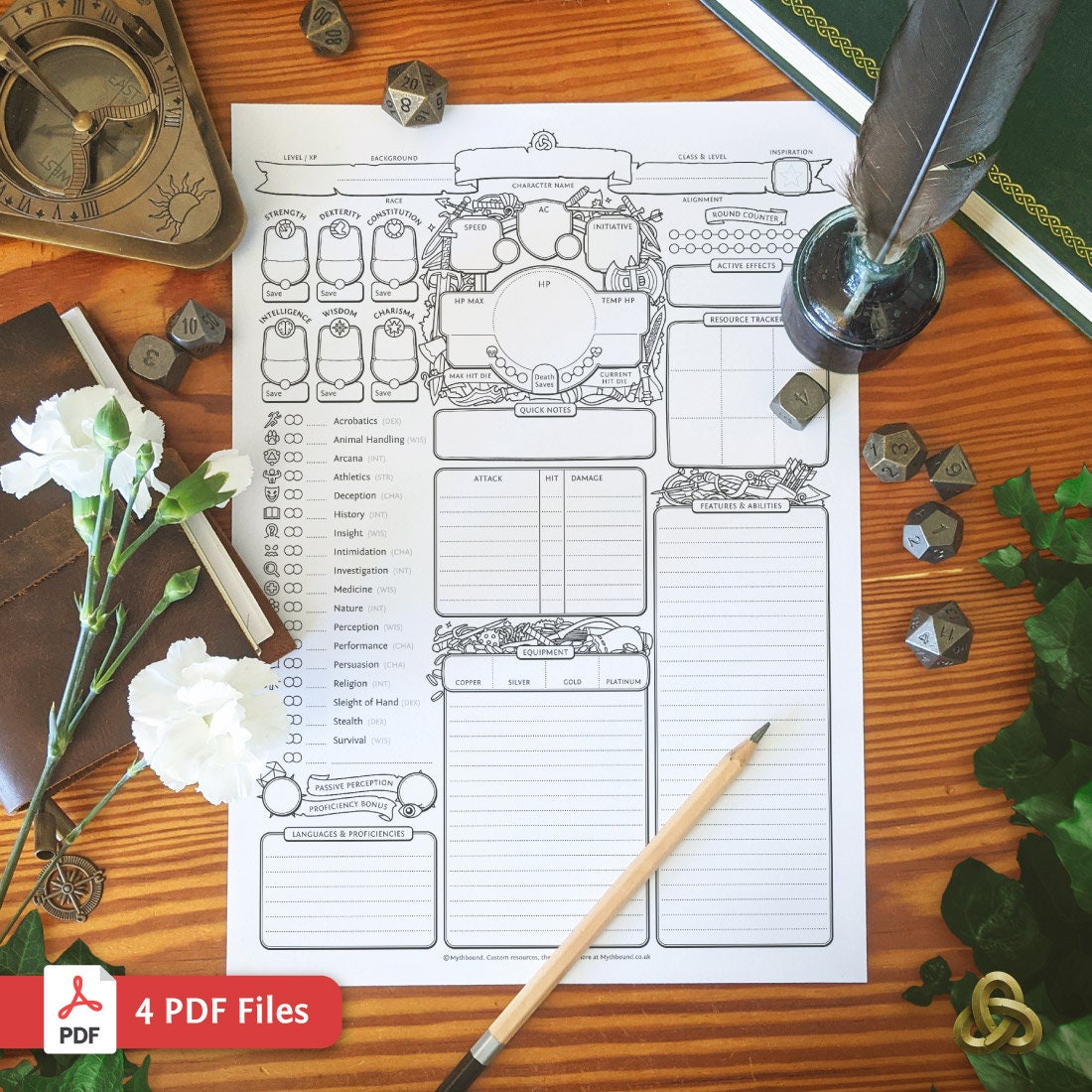 Dnd 5e Character Sheet: Strength of Steel PDF for Dungeons and - Etsy ...