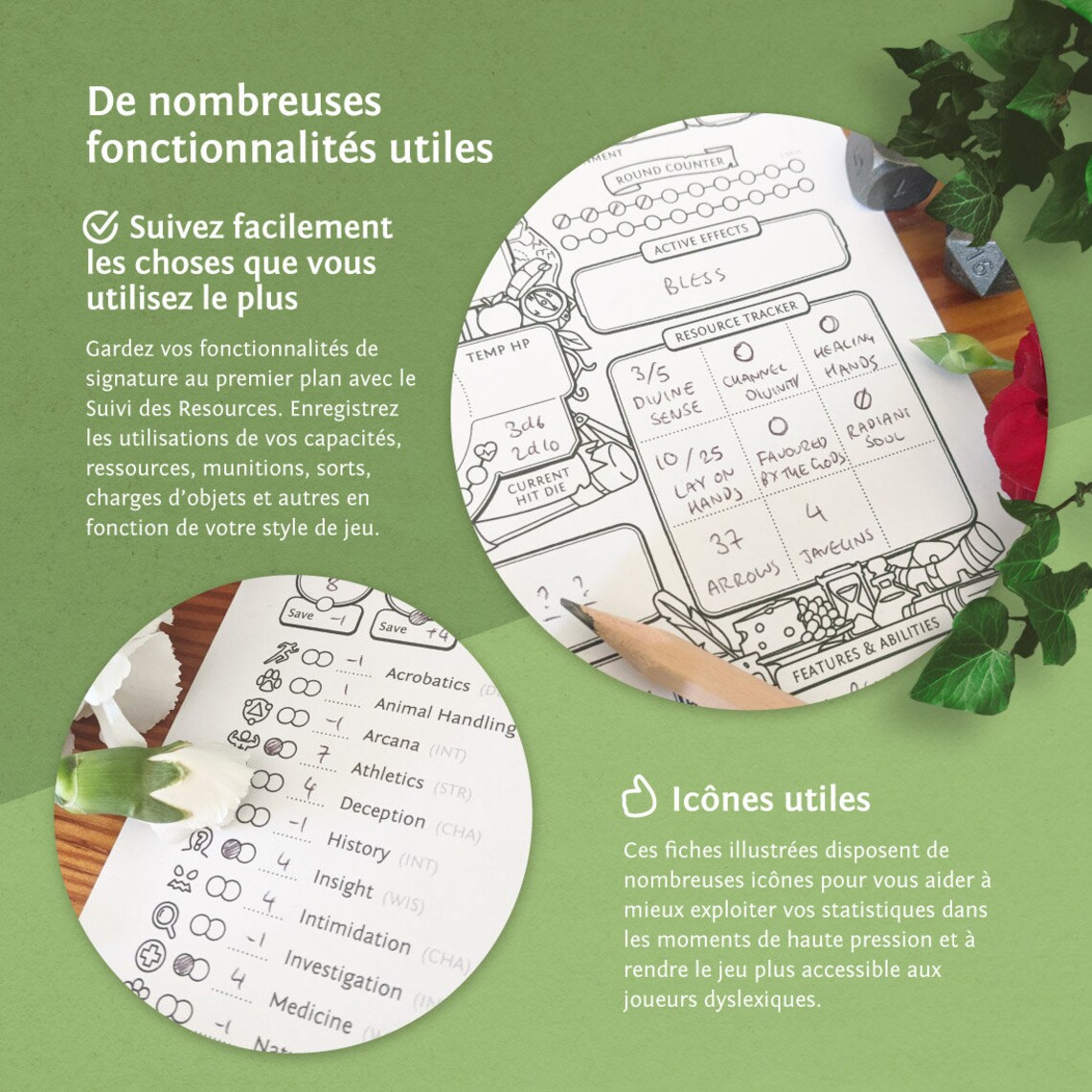 Dnd 5e French Character Sheet: Feuille De Personnage PDF Pour - Etsy UK