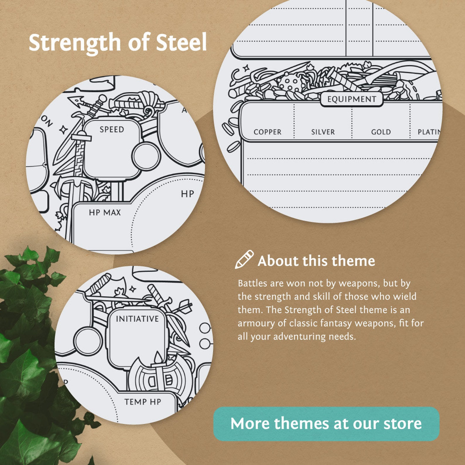 Dnd 5e Character Sheet: Strength of Steel PDF for Dungeons and - Etsy UK