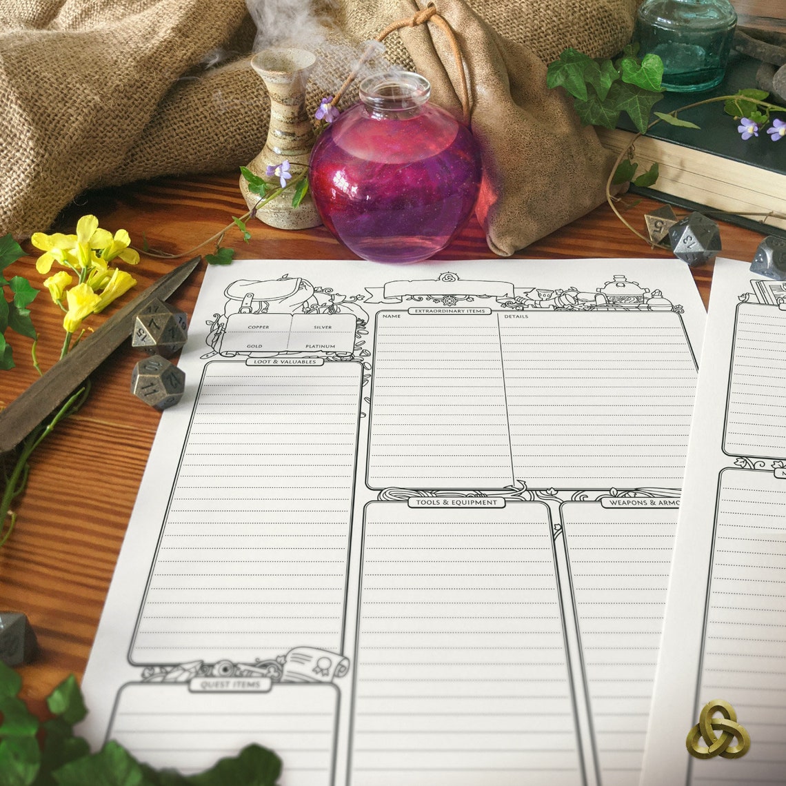 Dnd A4 Inventory / Bag of Holding: Character Sheet PDF for - Etsy Australia