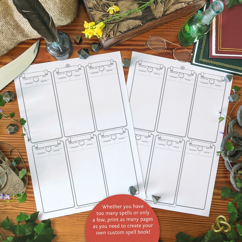 Dnd A4 Spell Book Pages: Character Sheet PDF Compatible With Fifth ...
