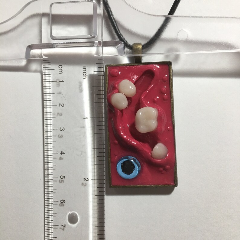 Gross Mouth With Teeth and Eyeball Body Horror Jewelry Pendant - Etsy