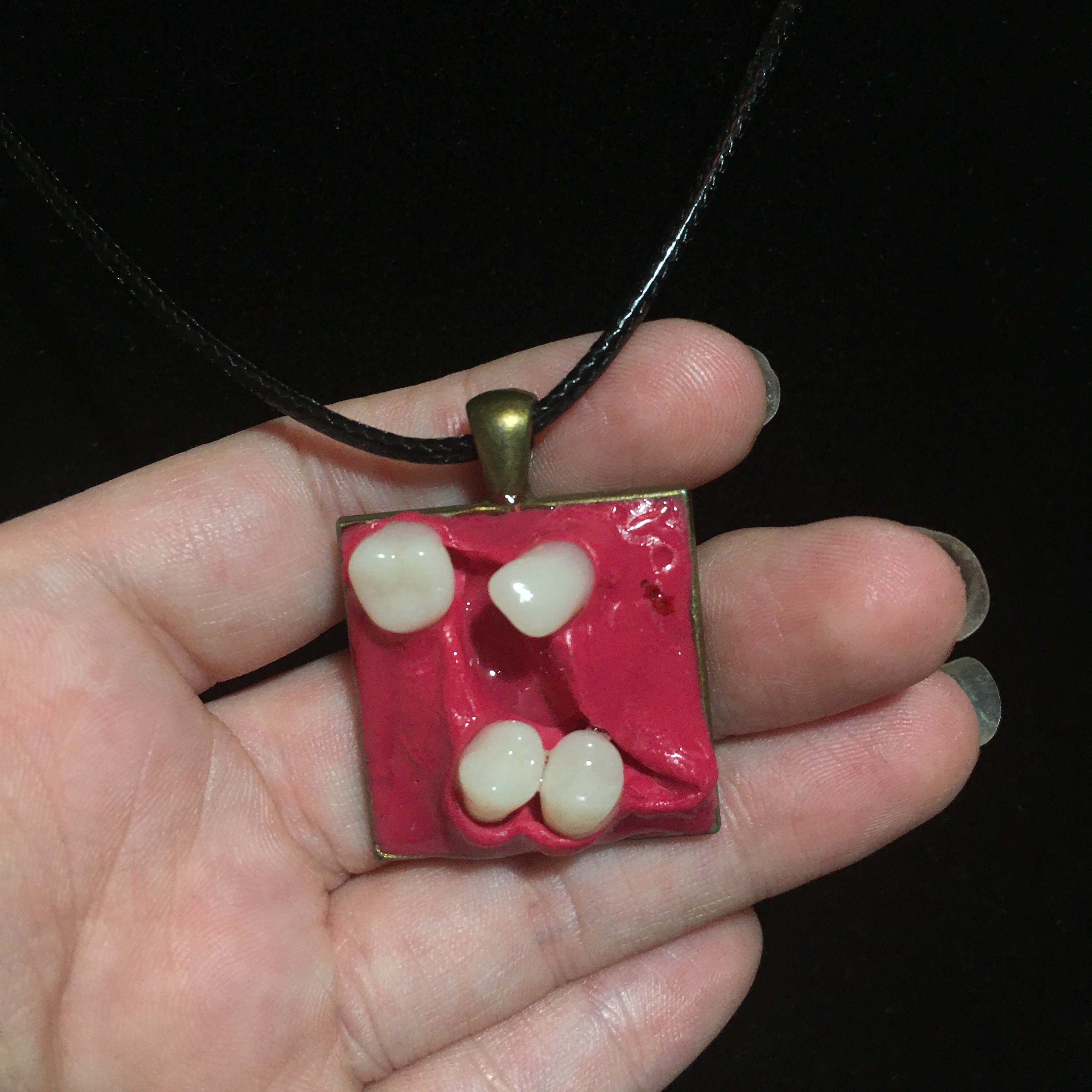 Gross Mouth Thing With Teeth Body Horror Jewelry Pendant - Etsy