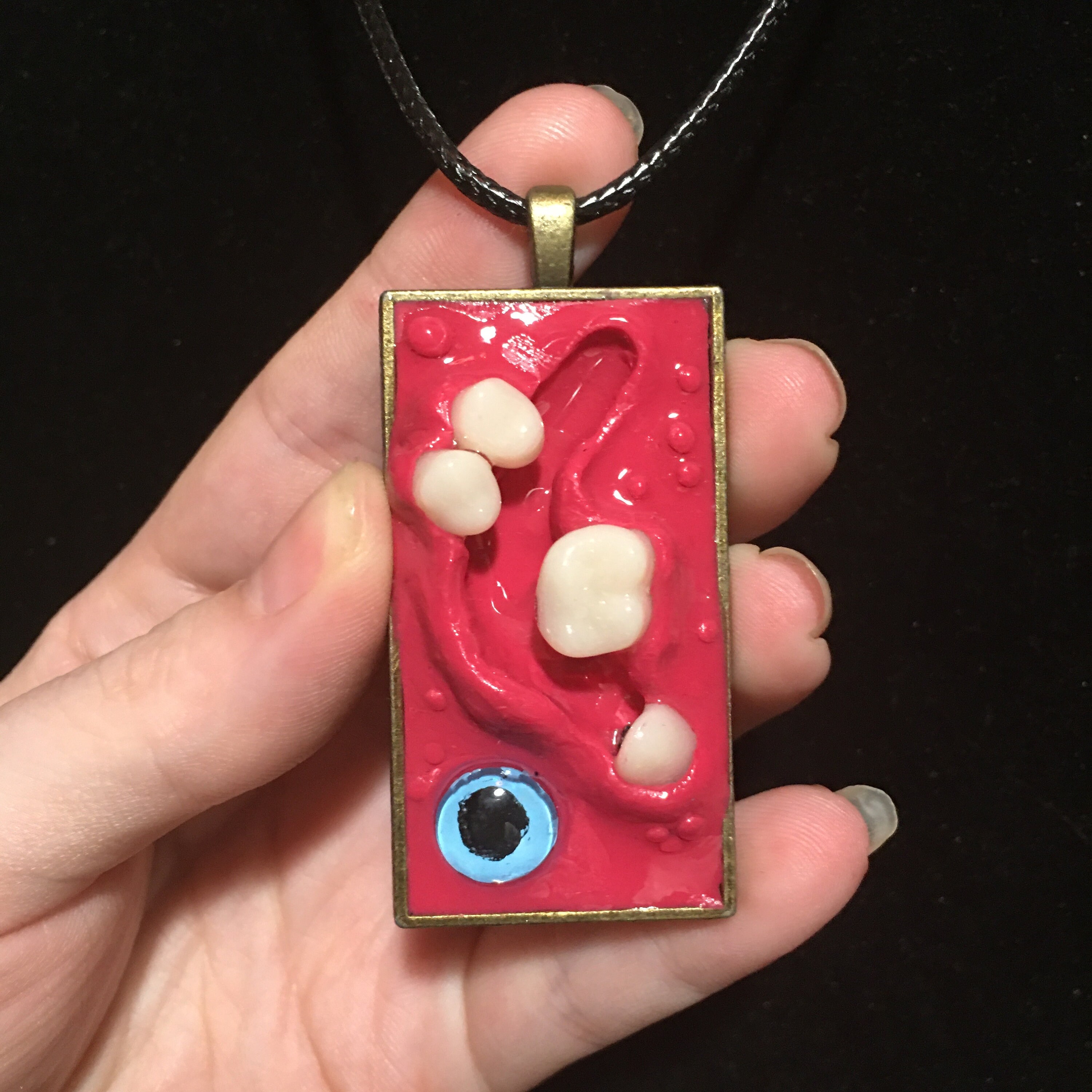 Gross Mouth With Teeth and Eyeball Body Horror Jewelry Pendant - Etsy