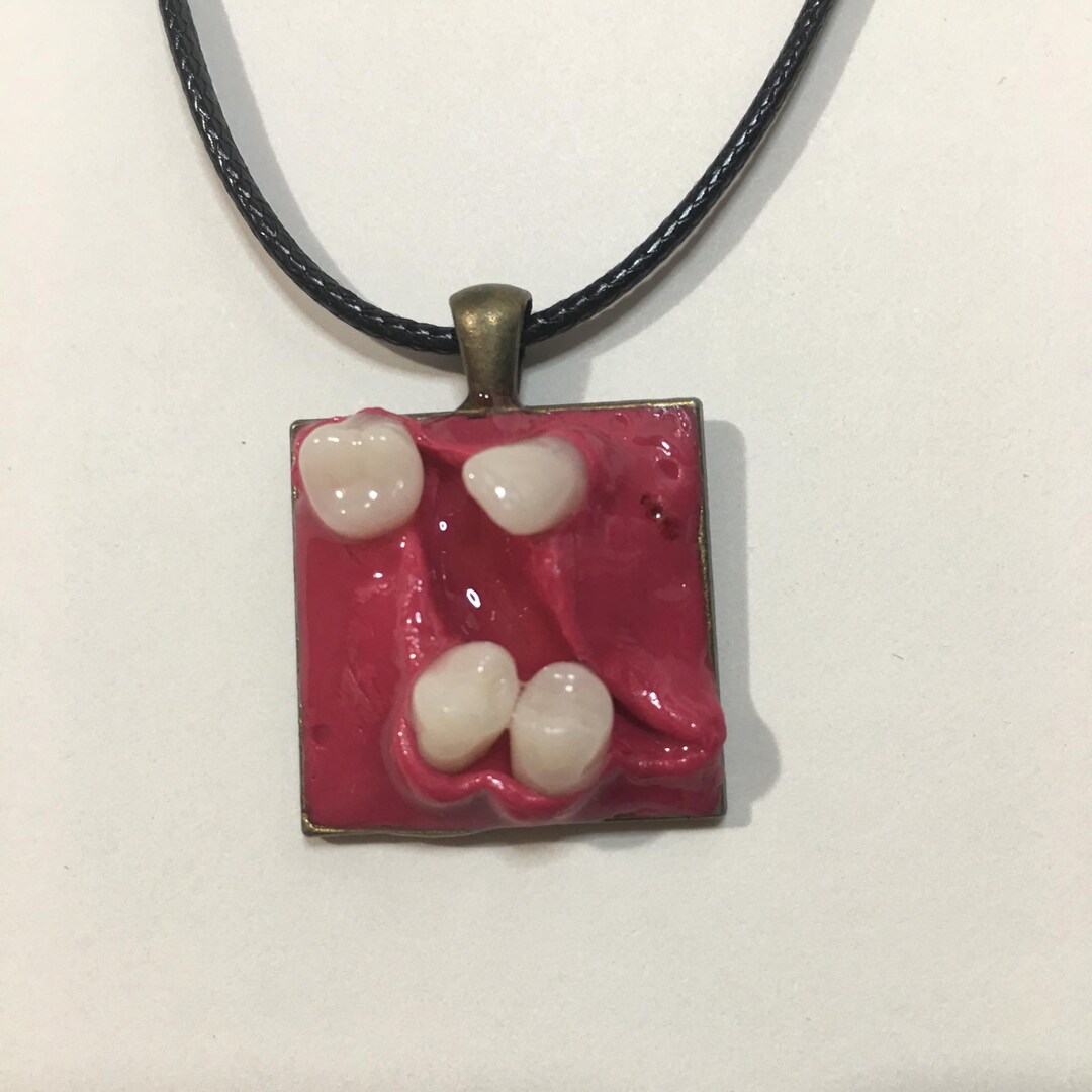 Gross Mouth Thing With Teeth Body Horror Jewelry Pendant - Etsy