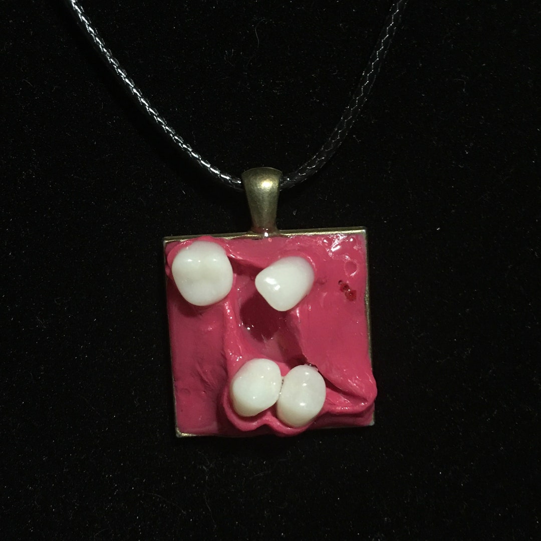 Gross Mouth Thing With Teeth Body Horror Jewelry Pendant - Etsy