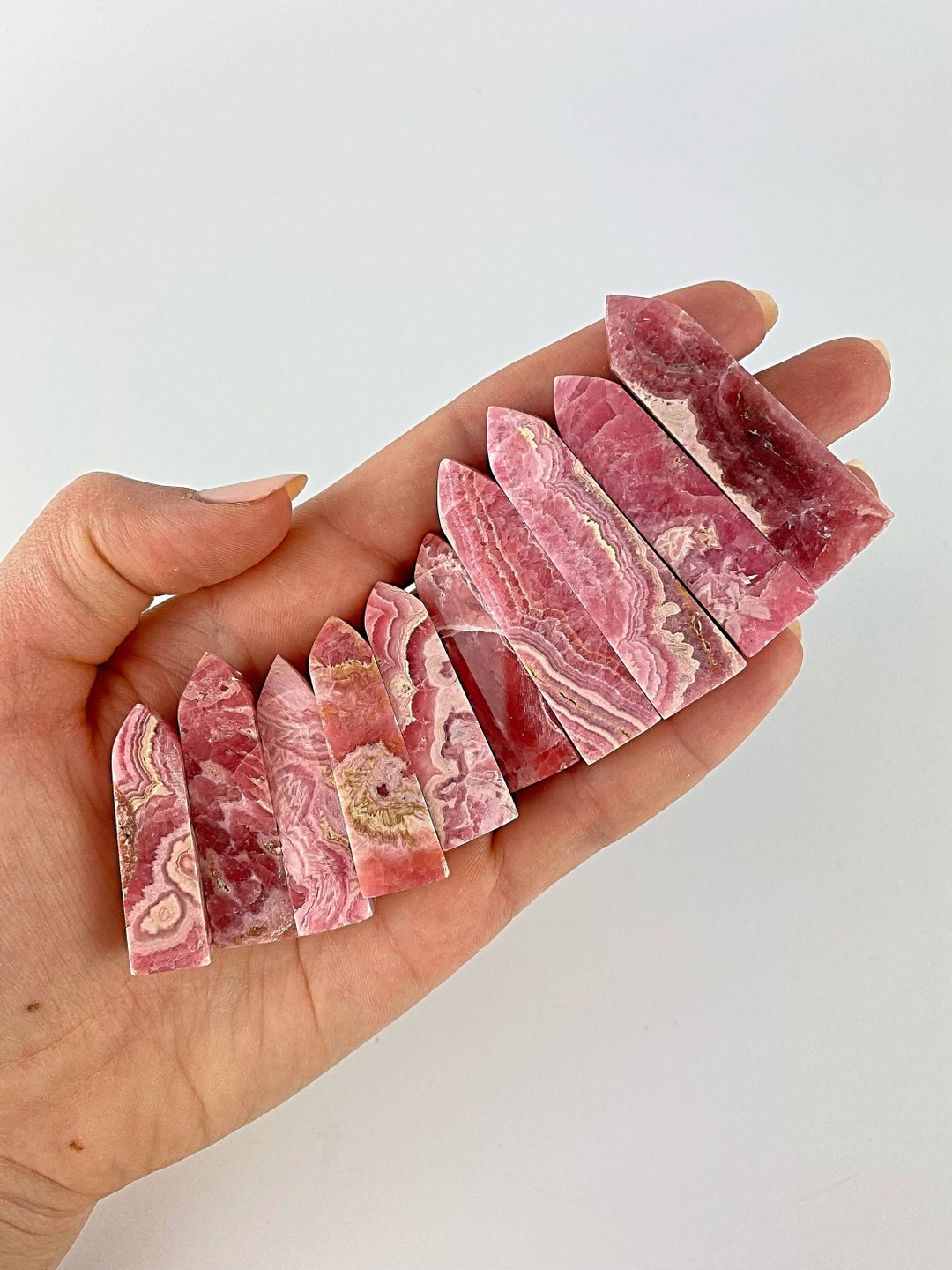 Rhodochrosite Point: Rare Pink Crystal Tower From Argentina - Etsy