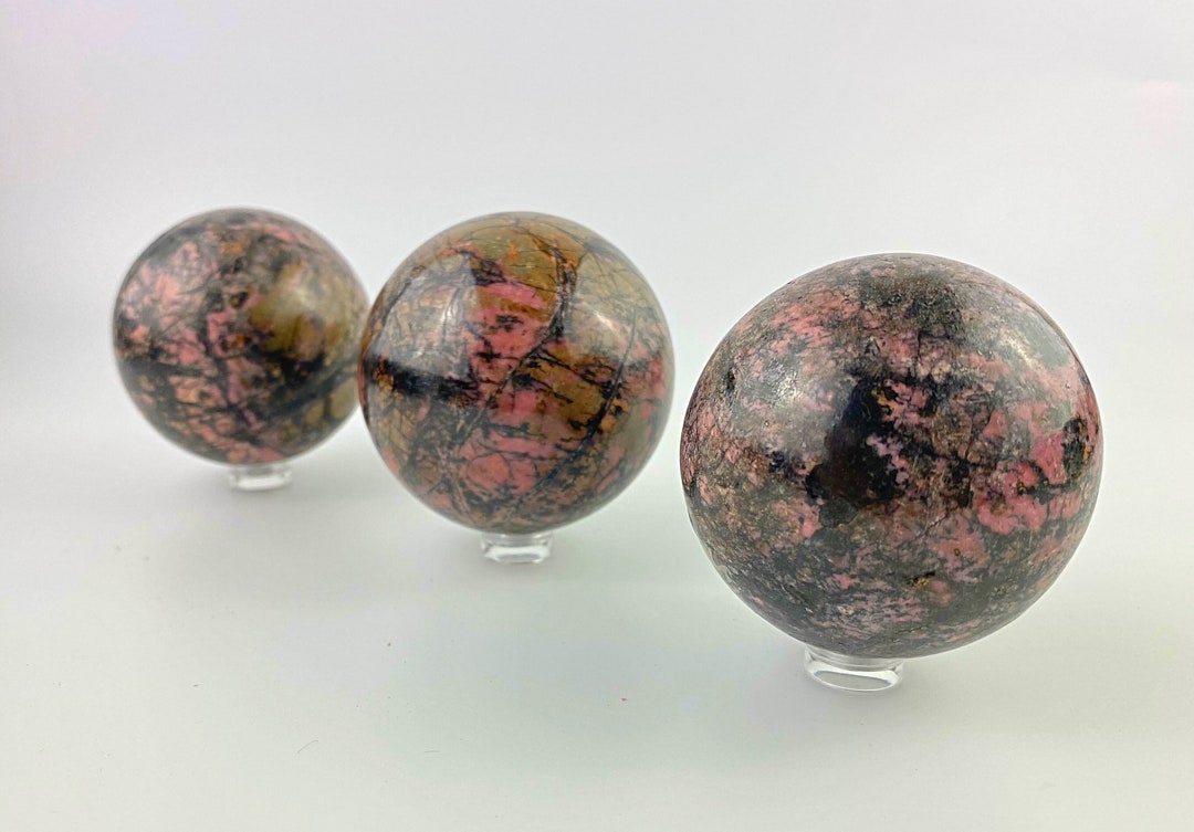 Rhodonite Spheres/ Rhodonite Crystal/ Rhodonite Home Decor/ Spiritual ...
