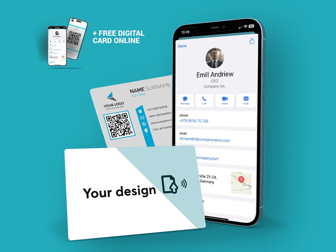 Custom NFC Business Card Free Digital Card Personalized PVC - Etsy