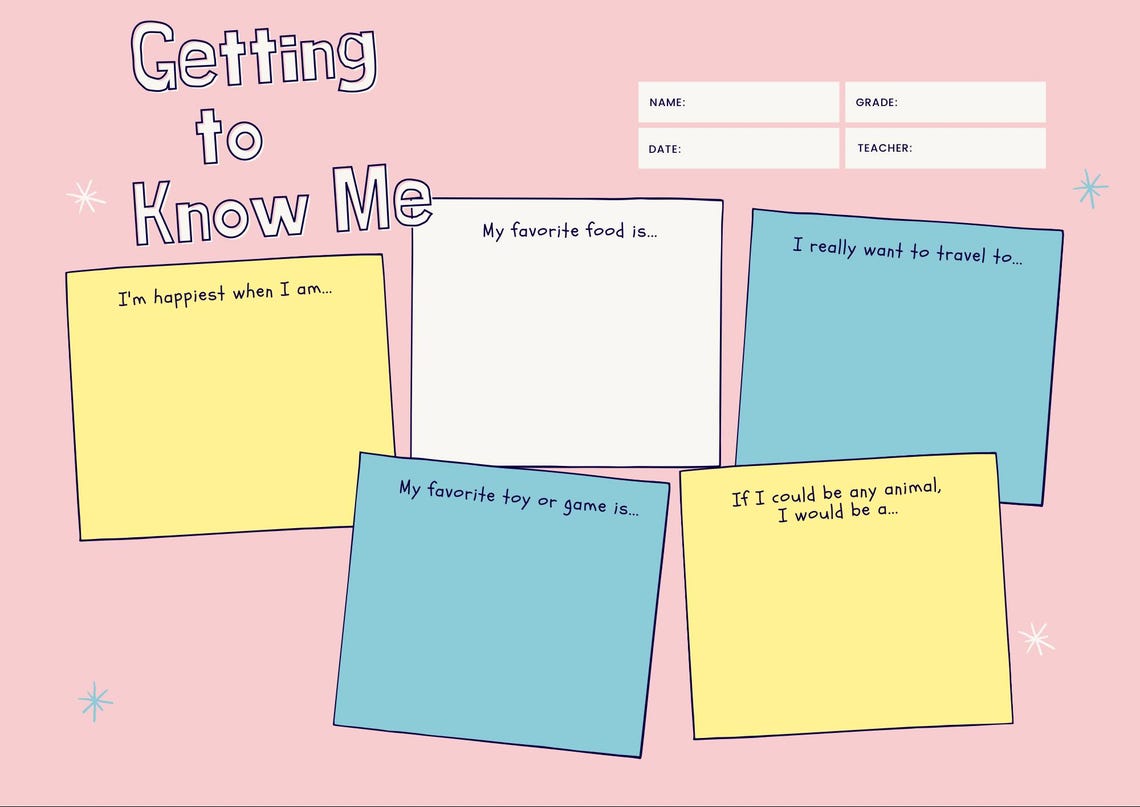 Getting to Know Me - Activity - Etsy