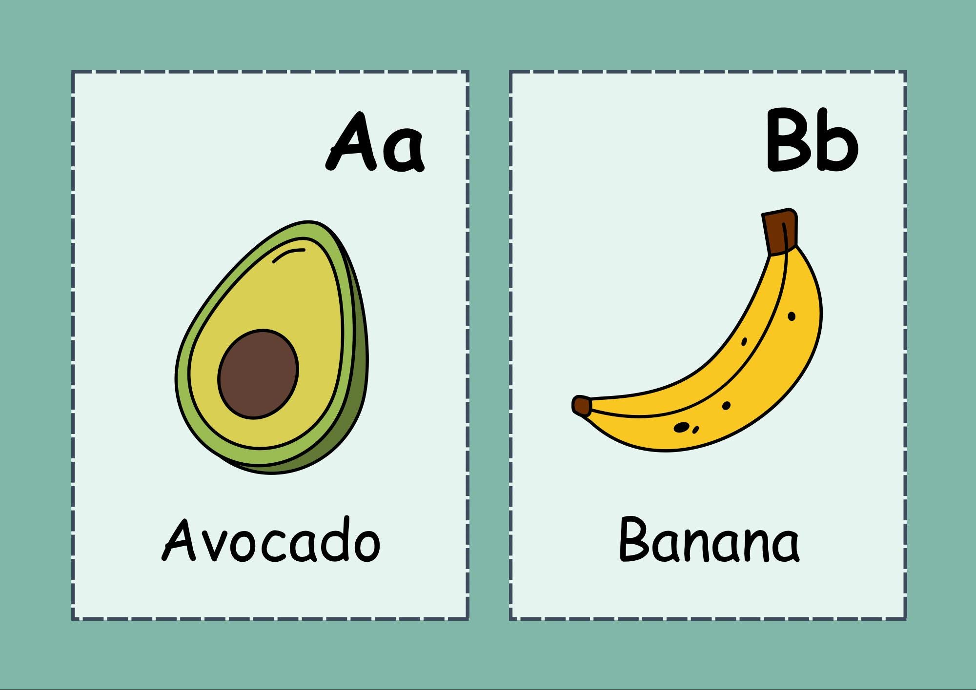 Alphabet Flashcards With Items That Relate to the Letter. Perfect for ...