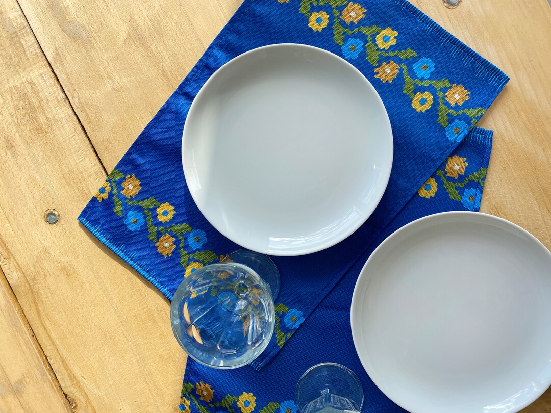 Spring Napkins | Blue Placemats | Table Runner Set | Table Linens ...