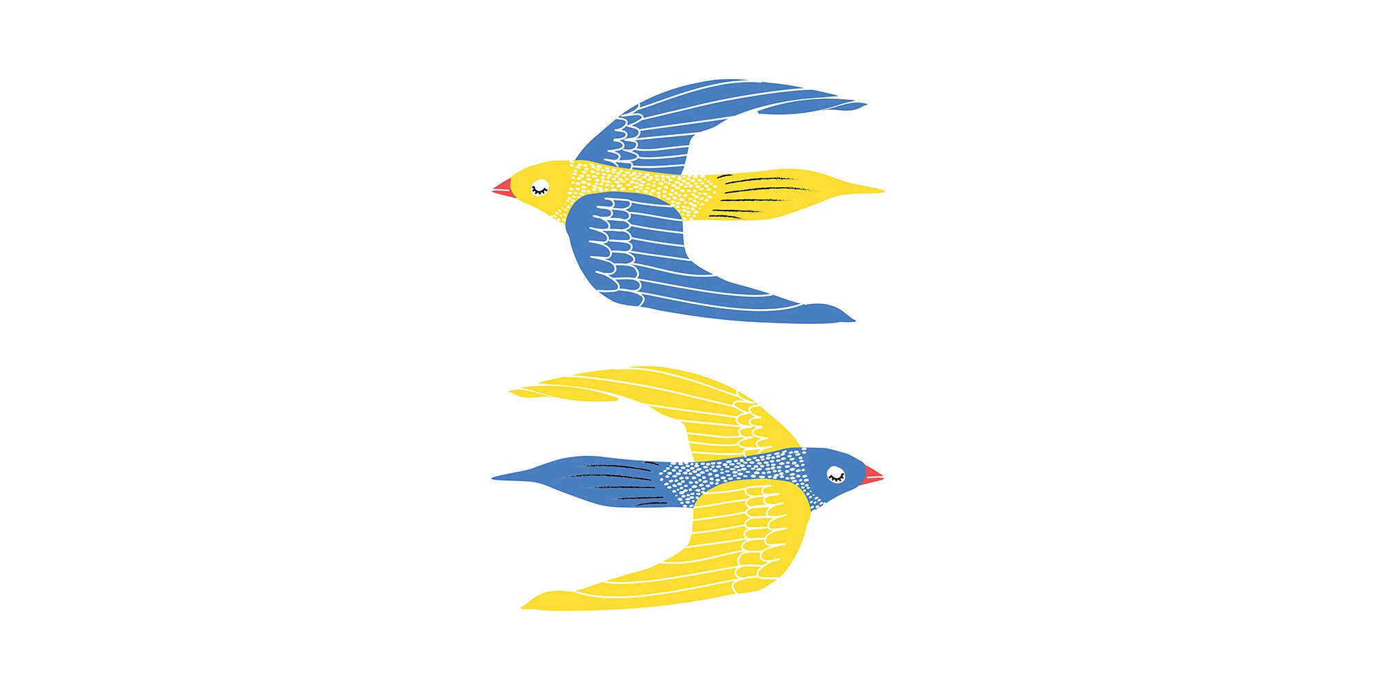 Yellow Bird Flying Drawing