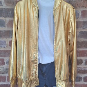 Gold Shiny Holographic Jacket With Sequin Covered Multi Coloured Star ...