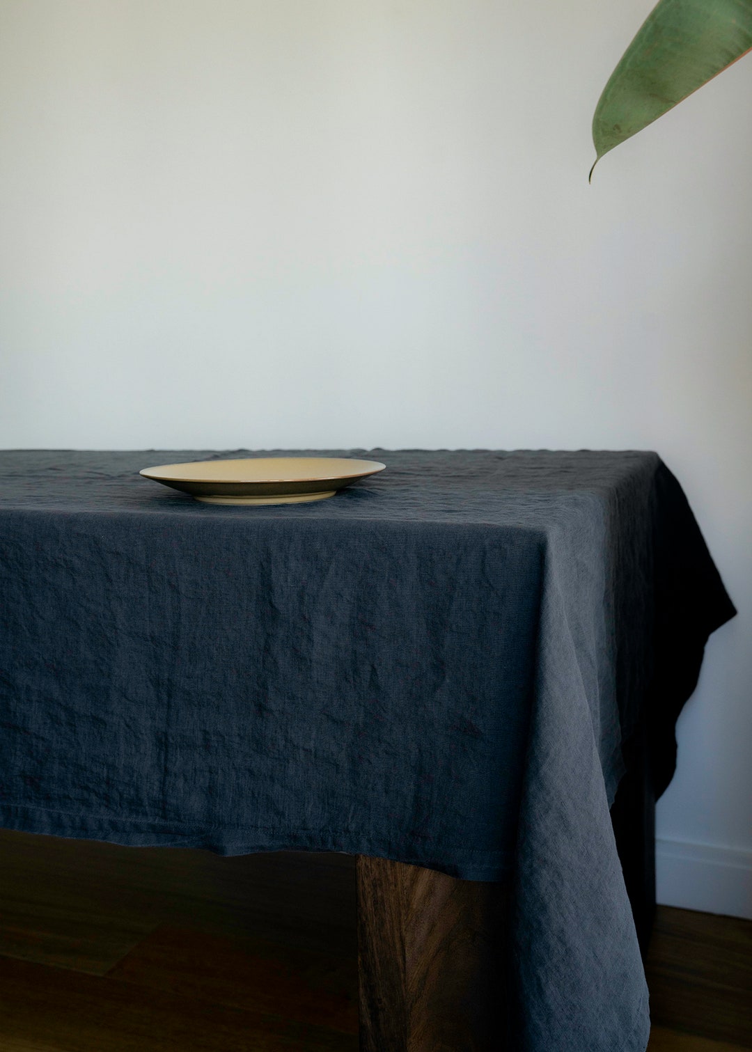 Charcoal Washed Soft Linen Tablecloth /dark Grey Large Natural Linen ...