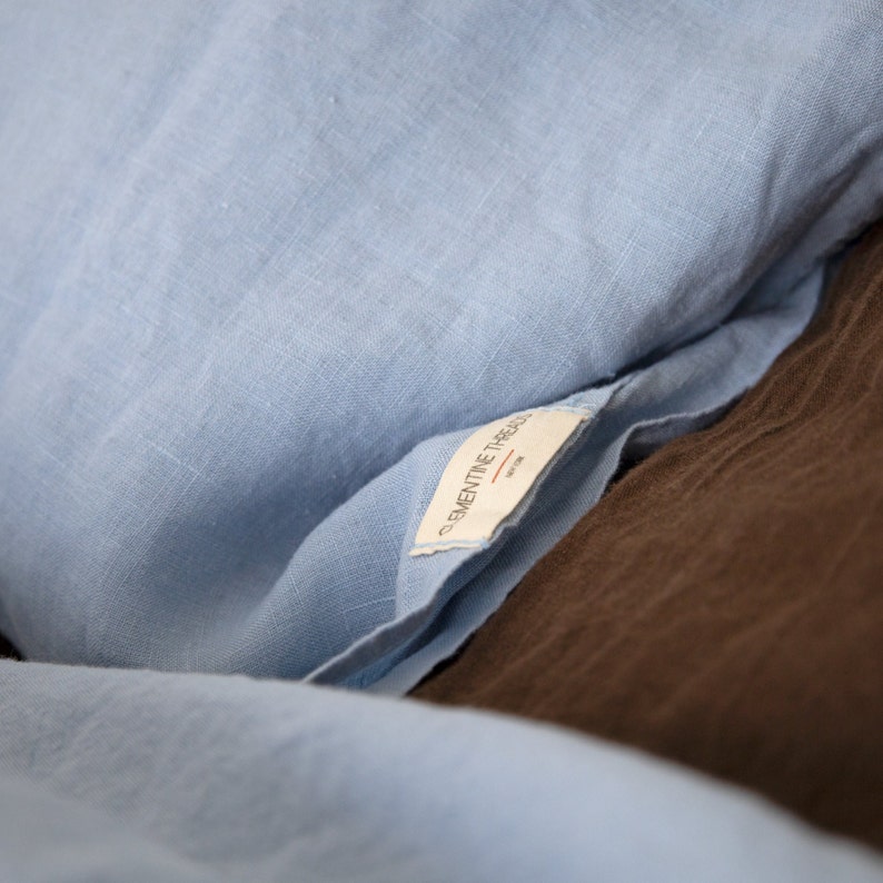 100% Linen DUVET Cover Set Light Blue 4 Pieces Washed - Etsy