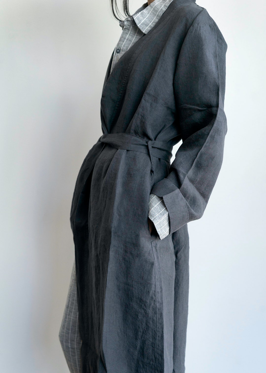 Linen Bathrobe Made From 100% European Linen Softened/washed for Best ...