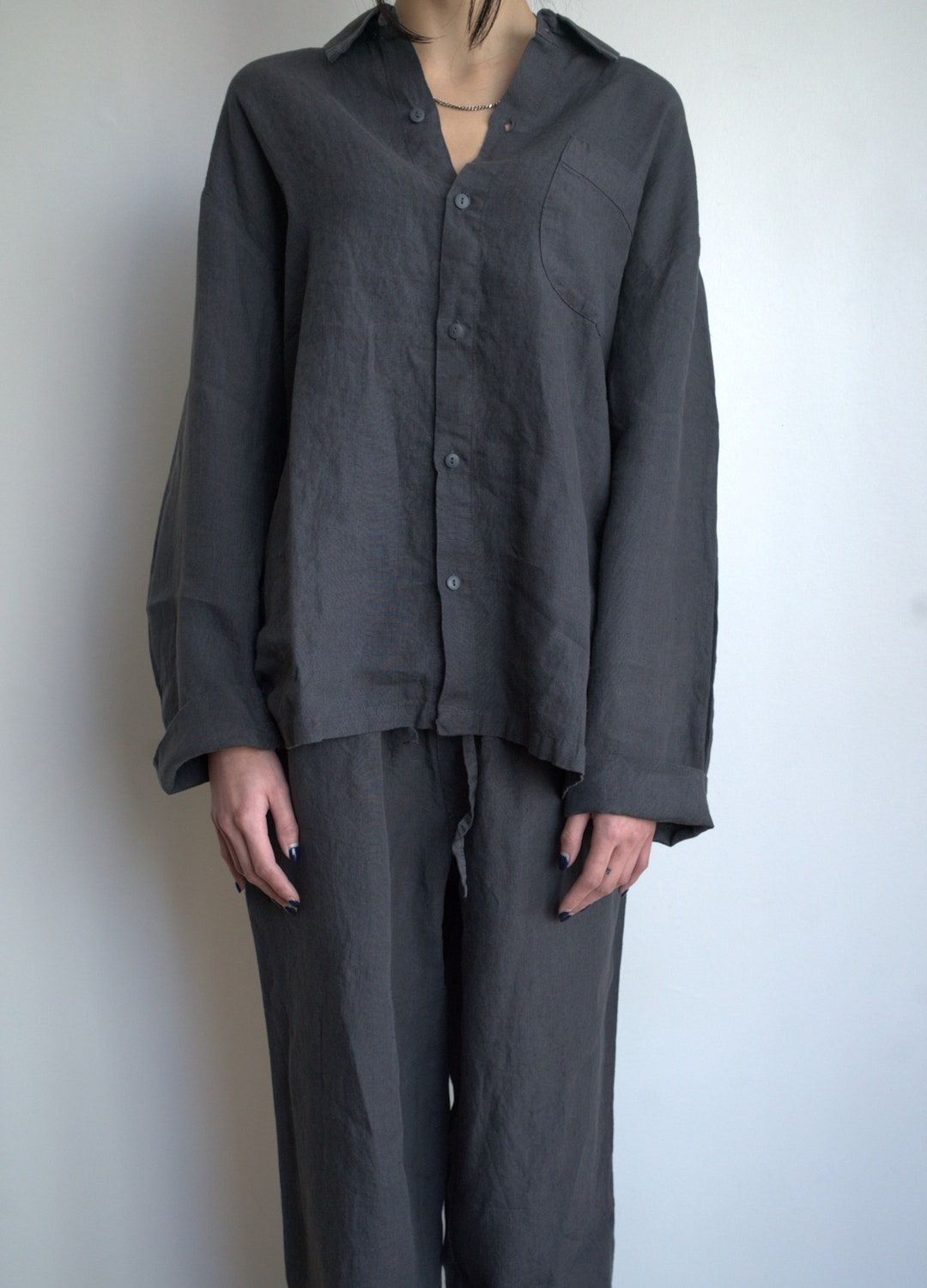 100% Organic Linen Pajama Set Unisex Fit Sleepwear Very - Etsy