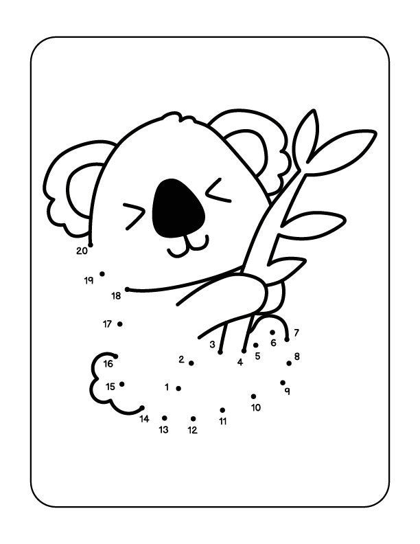 Kids Dot-to-dot Coloring Pages - Etsy