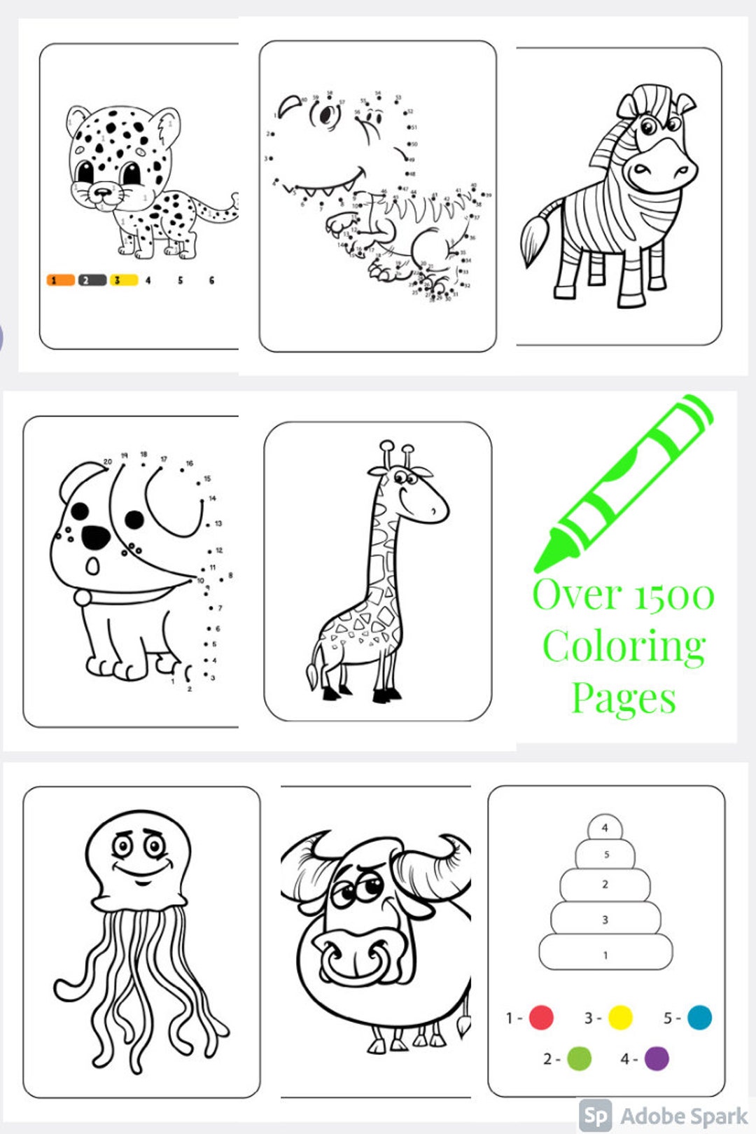 1500+ Coloring Pages for Kids - Etsy